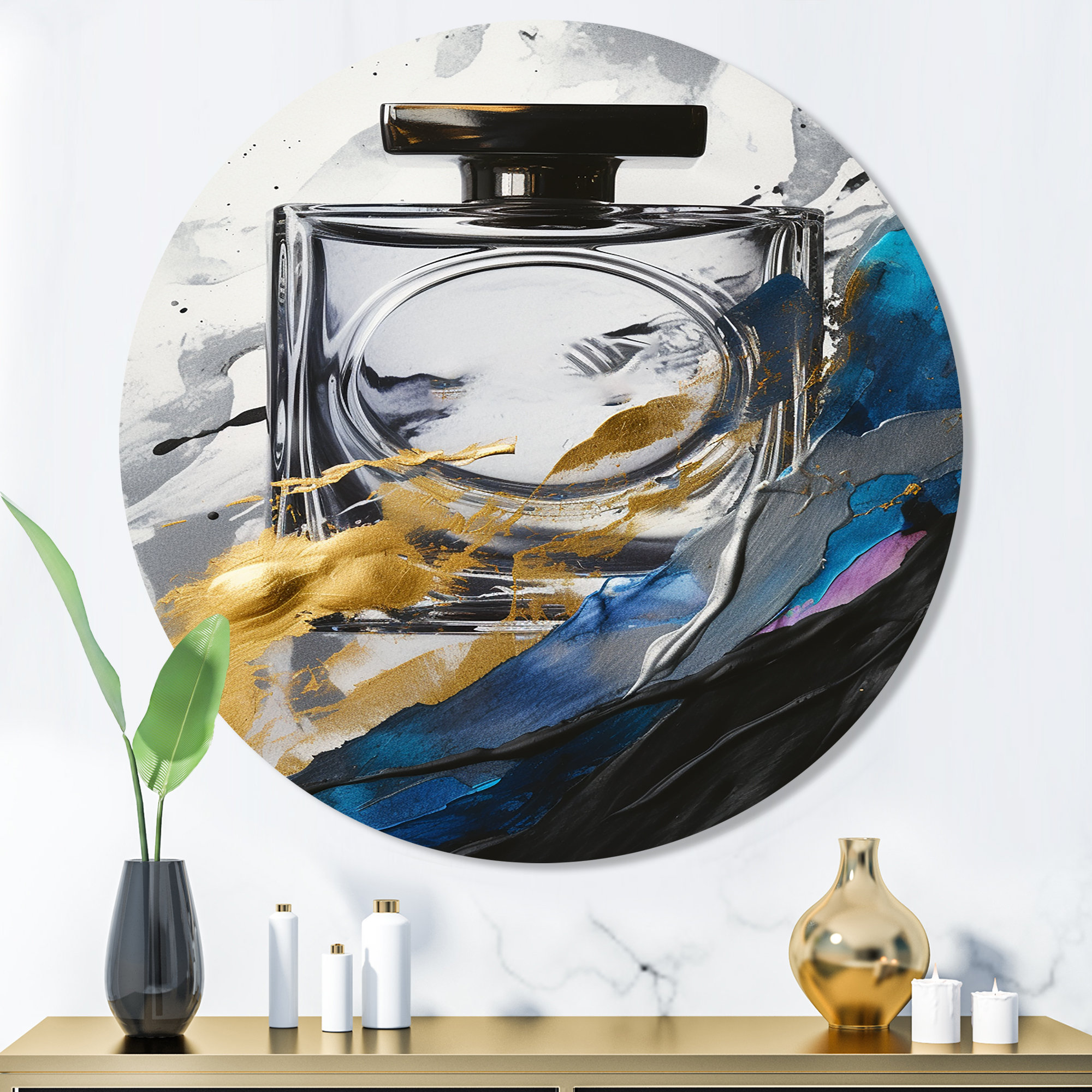 Mercer41 Eastlyn The Essence Of Perfume III - Fashion Perfume Round Metal Wall Art - Wayfair Canada